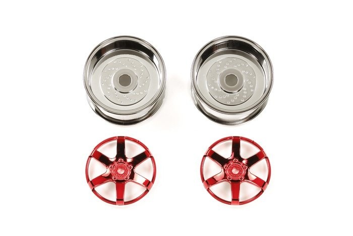 (54553) Tamiya disky Red Plated 6-Spoke Offset +6mm (2ks) | mz-racing ...